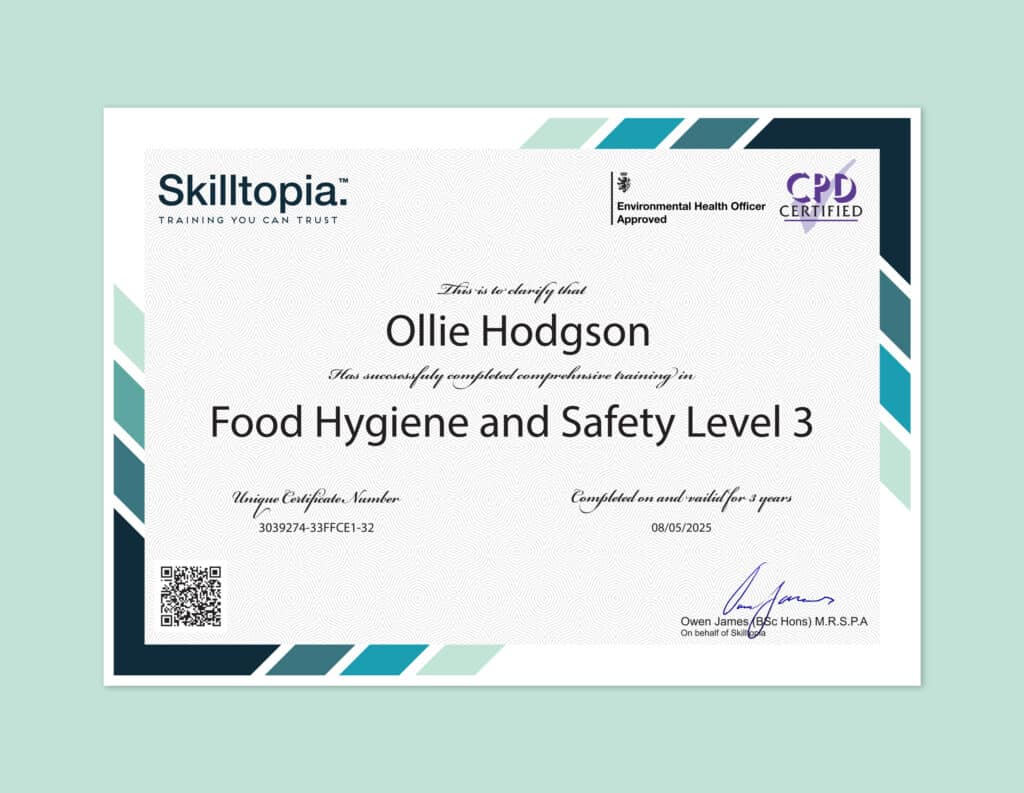 Level 3 Food Hygiene Training | £45 Why Pay More?